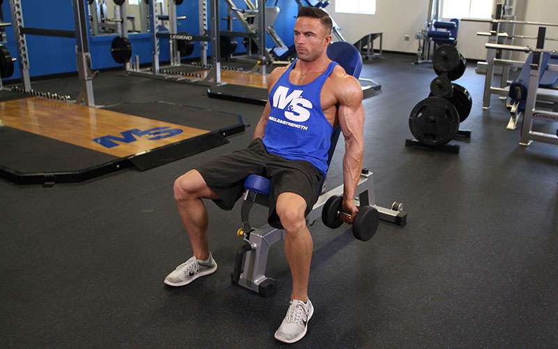 Rosca direta inclinada com halteres: execução correta com vídeo